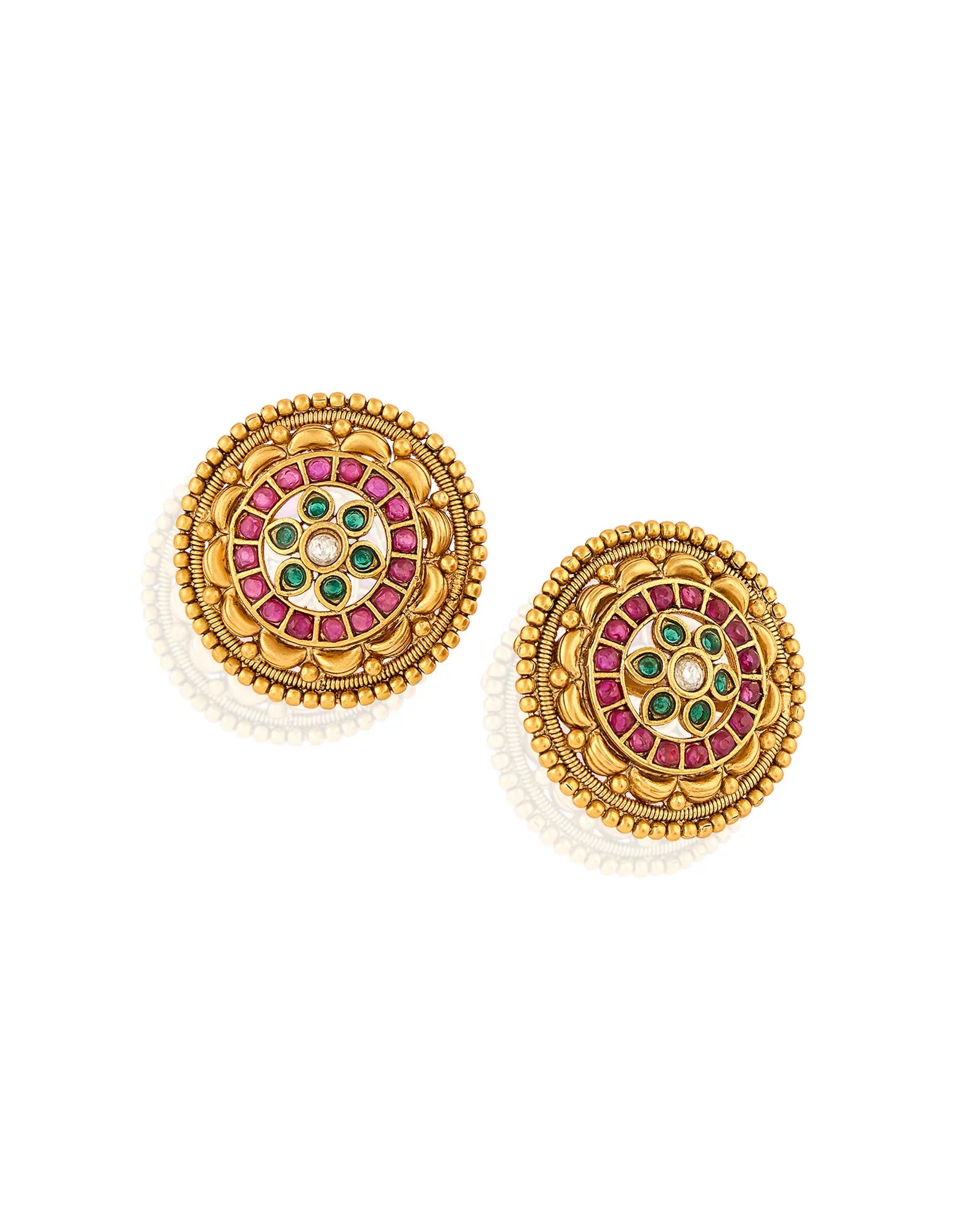 Temple Coloured Stone Studs – indinoor