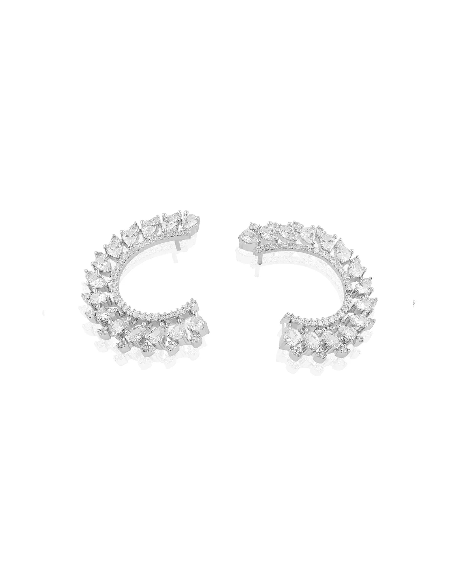 White Zirconia Half Hoops – indinoor