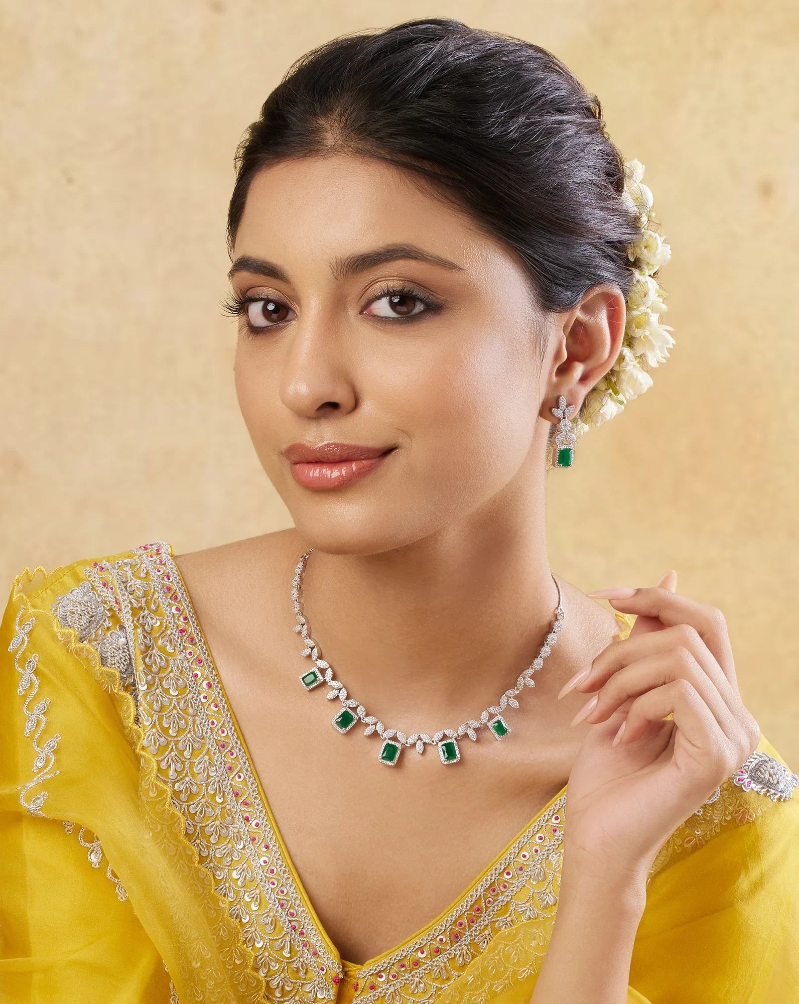 Jashna Zircon Necklace Set – indinoor